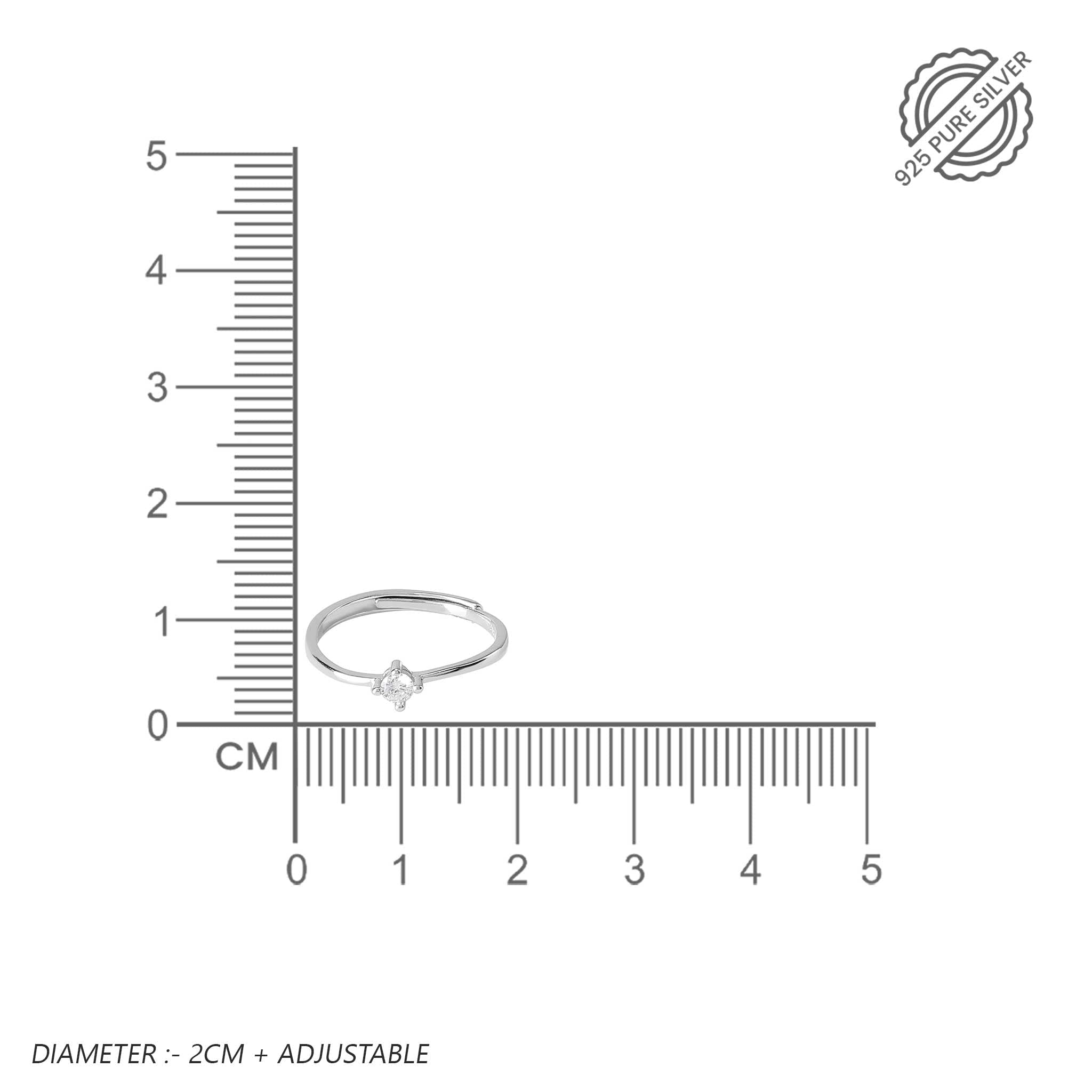 Pure 925 Silver Solitaire Ring [ Adjustable Size] – misshighness