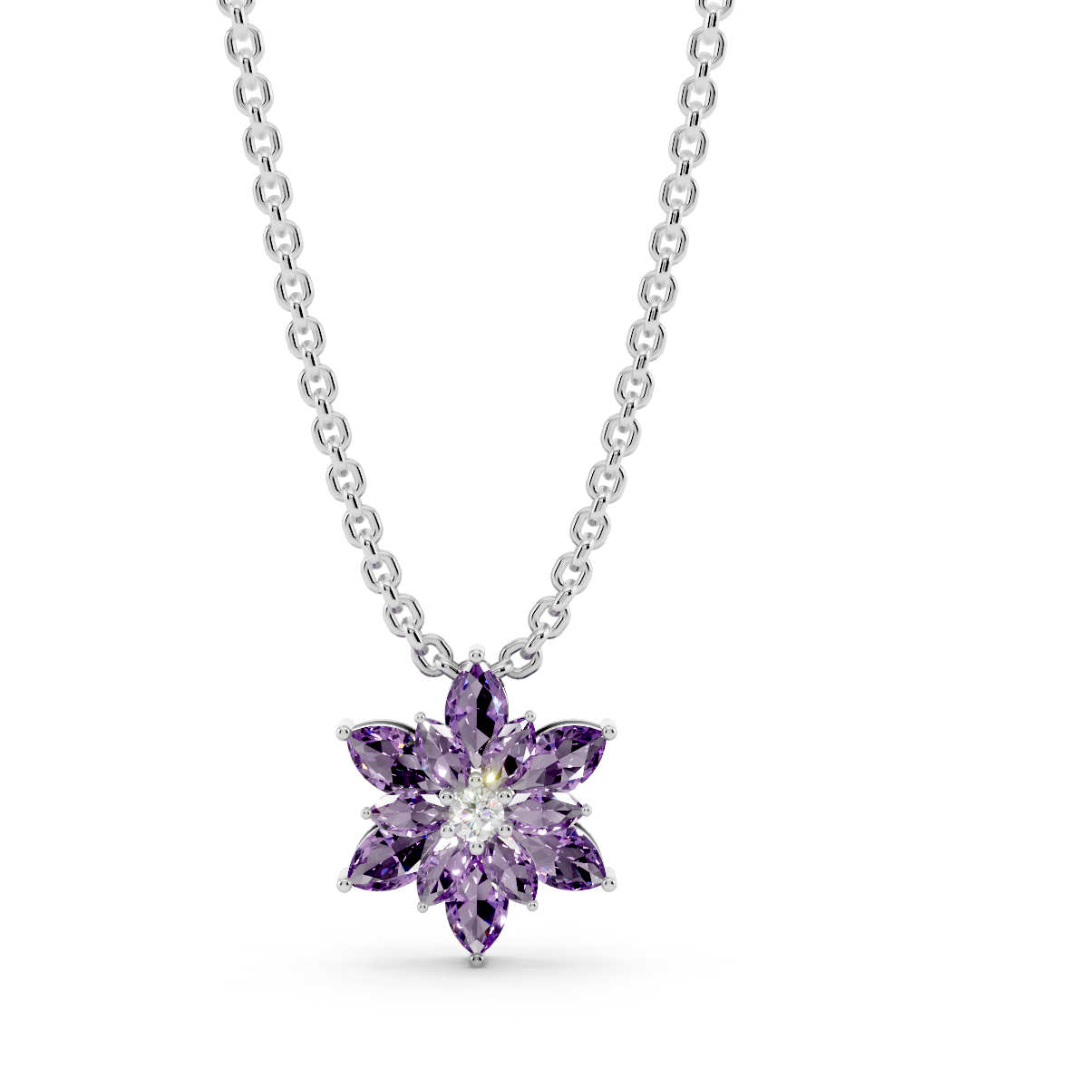 Miss Highness 925 Sterling Silver Floral Pendant Necklace for Women ...
