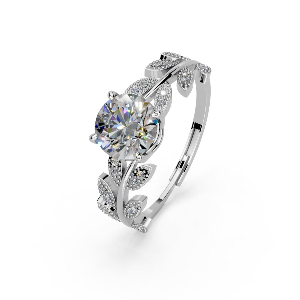 Miss Highness Premium 925 Silver Floral Leaf Ring for Women – misshighness